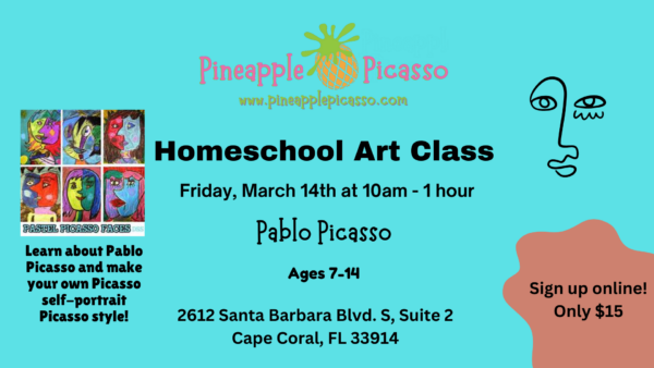 Homeschool Art Class - Pablo Picasso - Pineapple Picasso